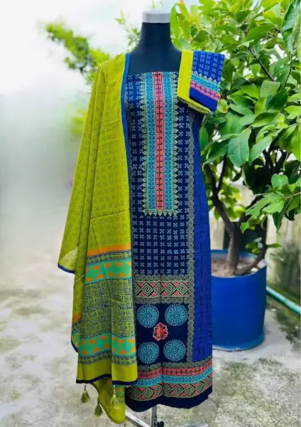 Orko / Rubia Century Voile Three Piece - Block Print - Noborupa